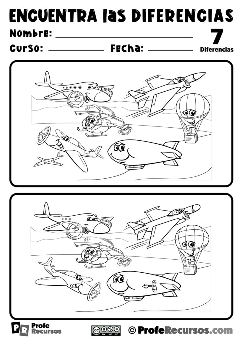 Encuentra Las Diferencias | Fichas para Niños DESCARGABLES
