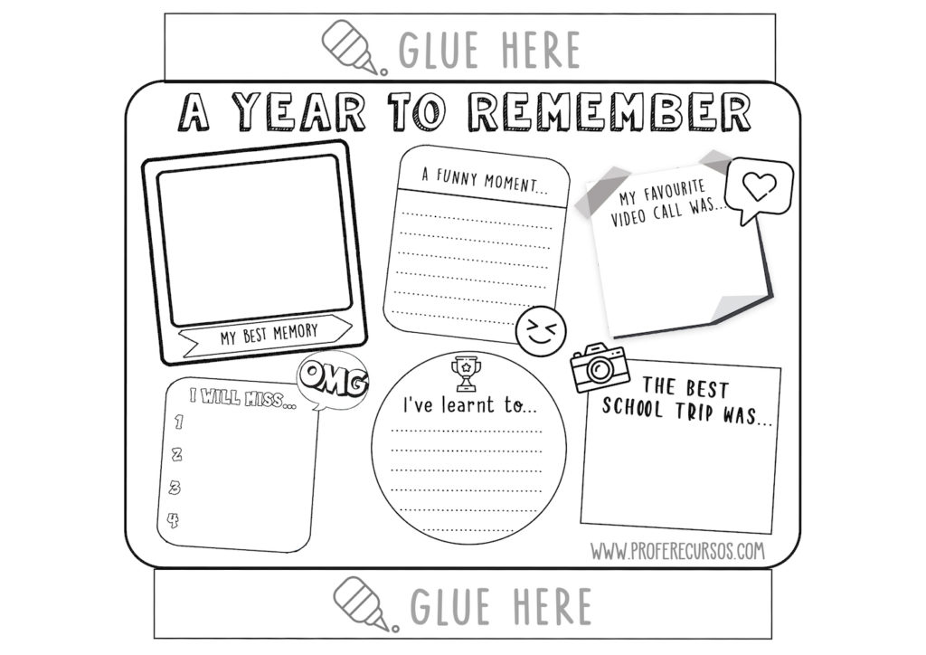 Manualidad para niños de Fin de Curso: portátil plegable (en inglés)