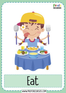 Action verbs flashcards for kids Present Tense ESL