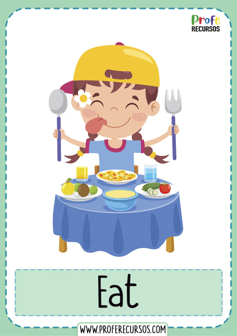 Action verbs flashcards for kids Present Tense ESL