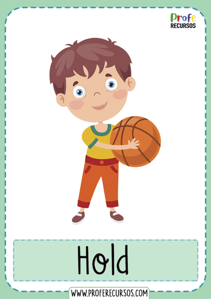 Action verbs flashcards for kids Present Tense ESL