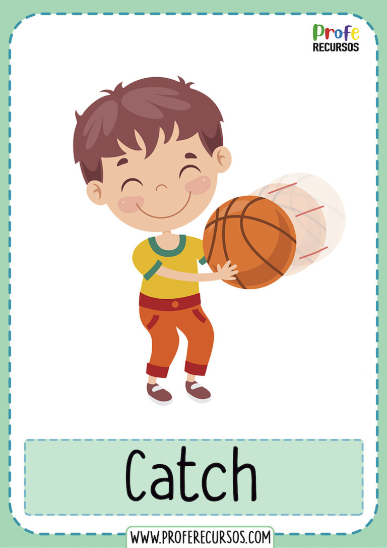 Action verbs flashcards for kids Present Tense ESL