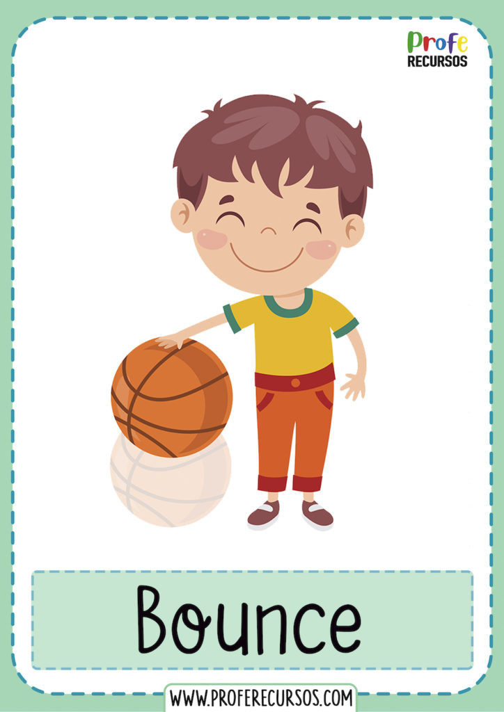 Action verbs flashcards for kids Present Tense ESL