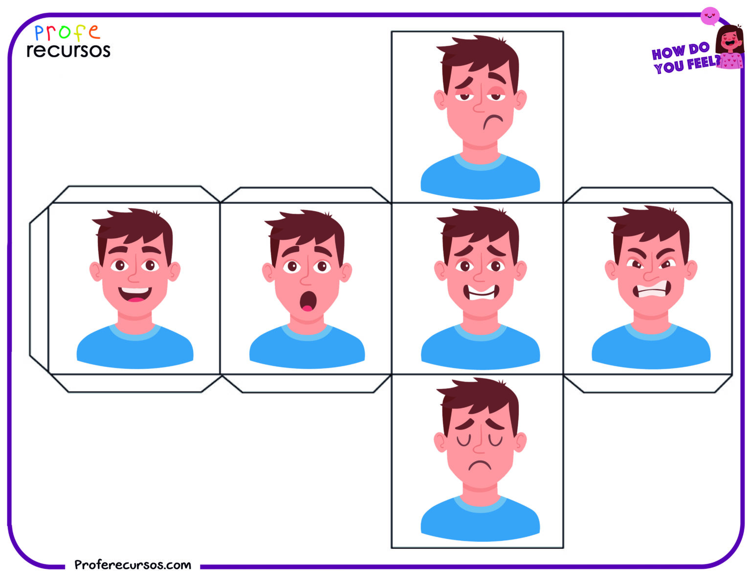 Tarjetas de vocabulario-Flashcards: Emociones-Feelings
