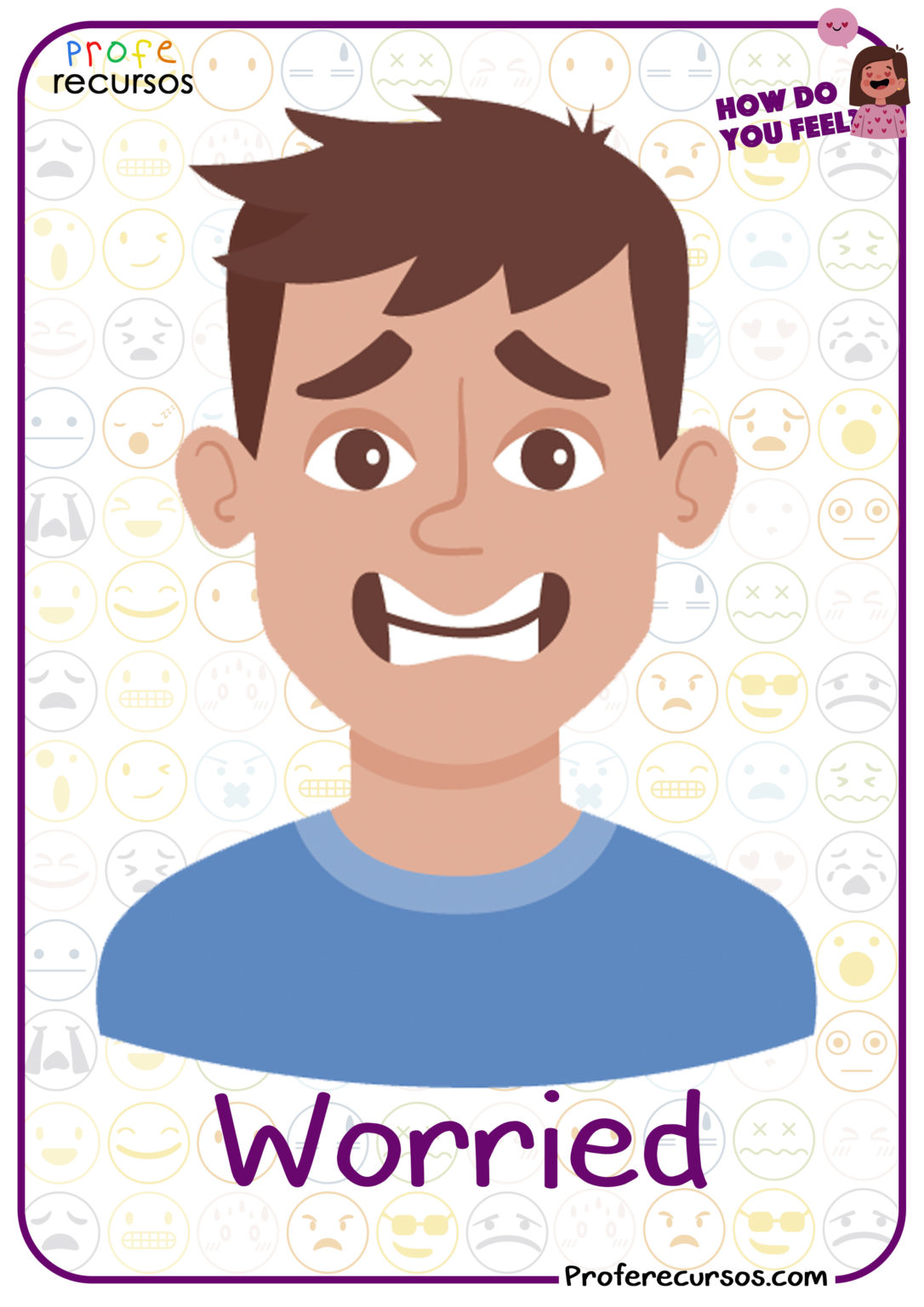 Tarjetas de vocabulario-Flashcards: Emociones-Feelings