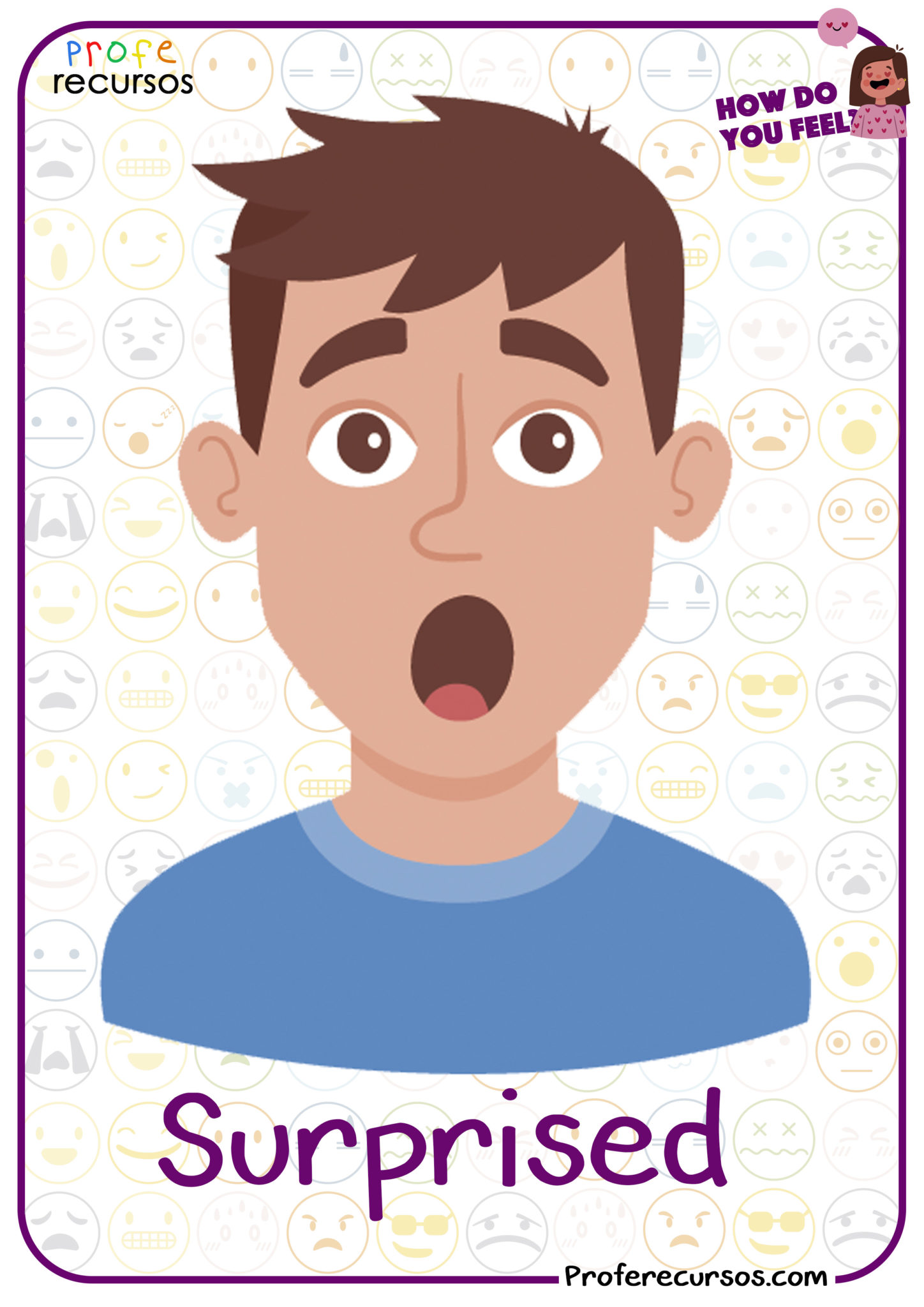 Tarjetas de vocabulario-Flashcards: Emociones-Feelings