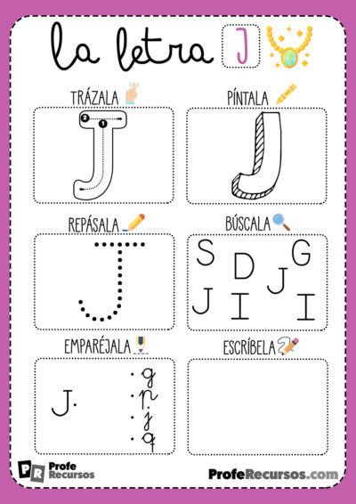Ficha lectoescritura letra J