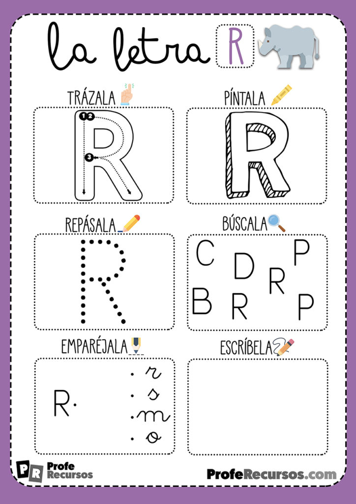 Ficha lectoescritura letra R Ficha lectoescritura letra R