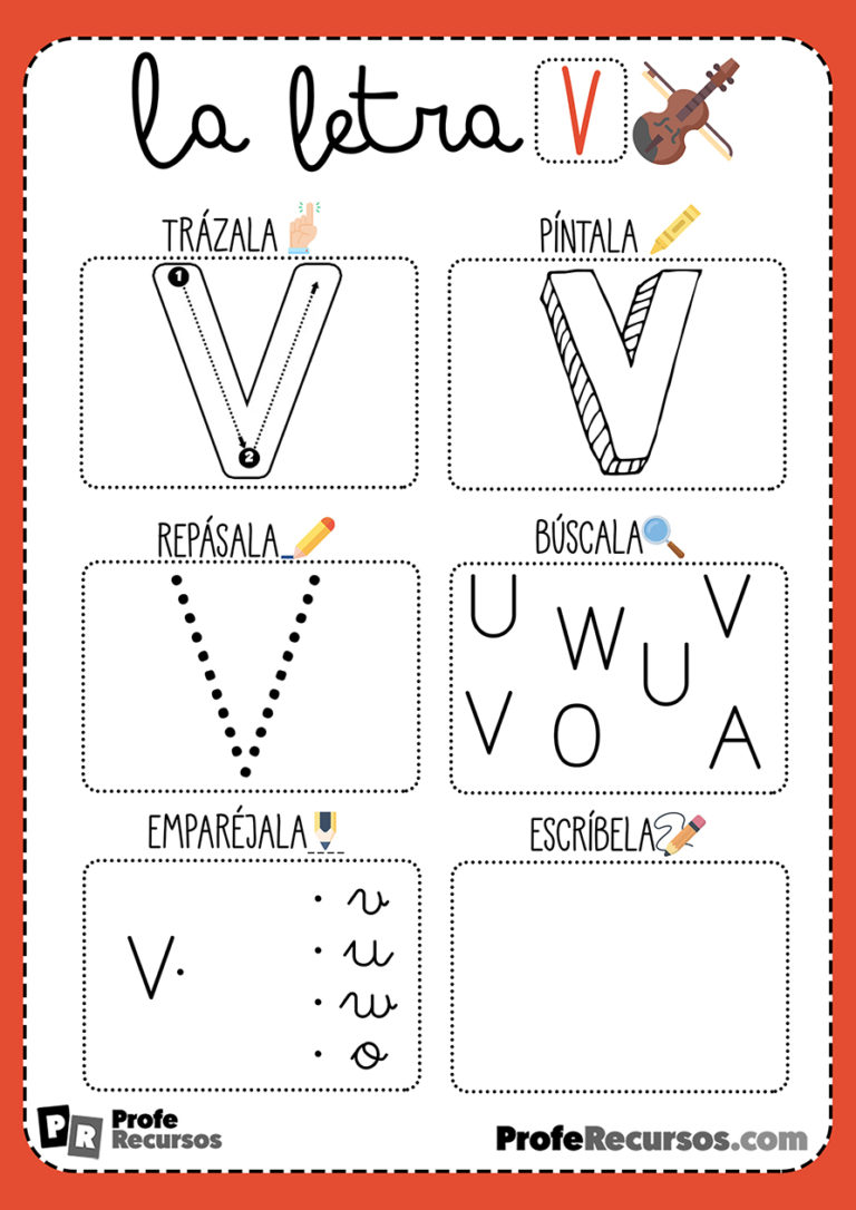 Ficha lectoescritura letra V