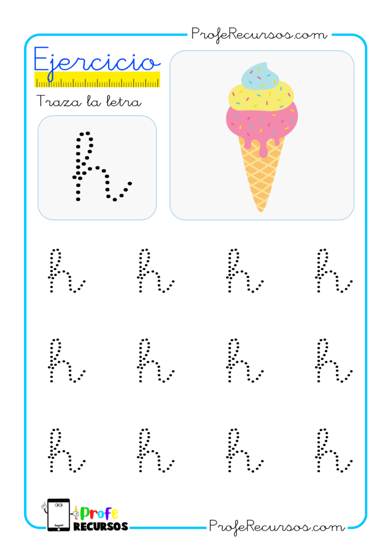 Fichas de Lectoescritura Letra (H)