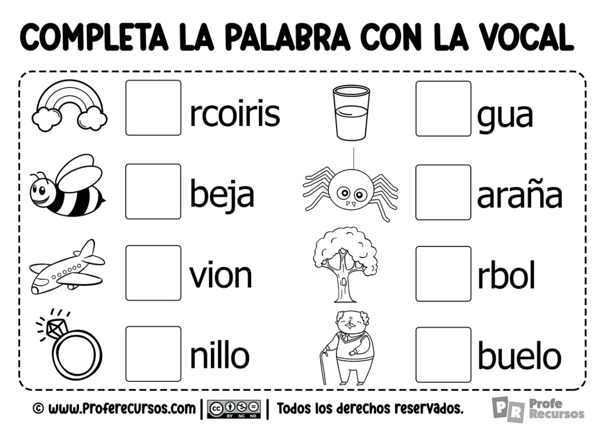 Ficha Vocal A | Ejercicio Actividad Vocal A