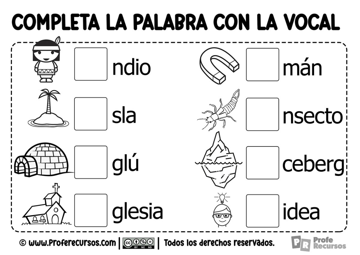 Ficha Vocal I | Ejercicio Actividad Vocal I