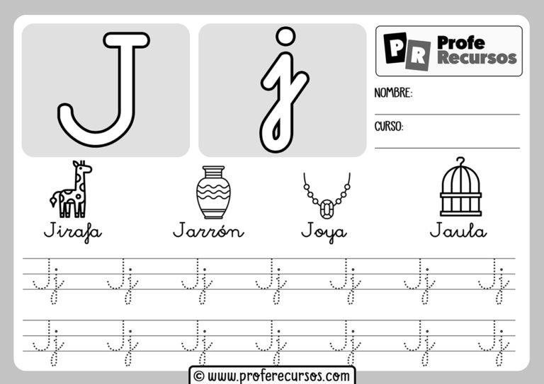 Ficha aprender letra J