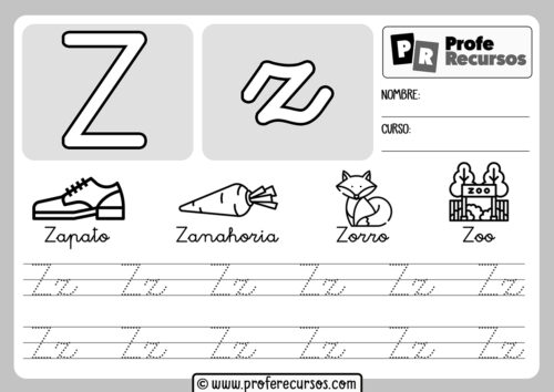 Ficha aprender letra Z Ficha aprender letra Z