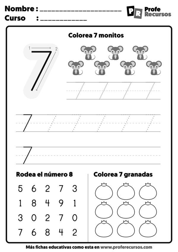 Fichas de Grafomotricidad de los Números (Del 1 al 10)
