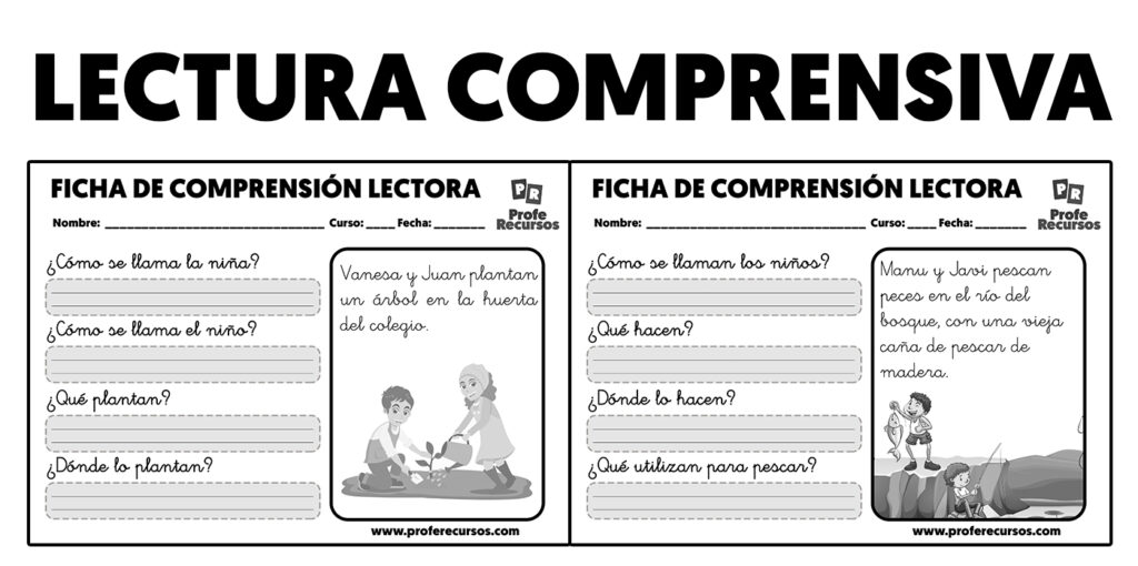 Fichas de LECTURA COMPRENSIVA para Niños