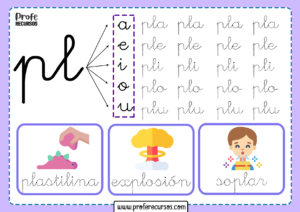 Sílabas Trabadas con (Pl) Pla Ple Pli Plo Plu | Palabras con Pl