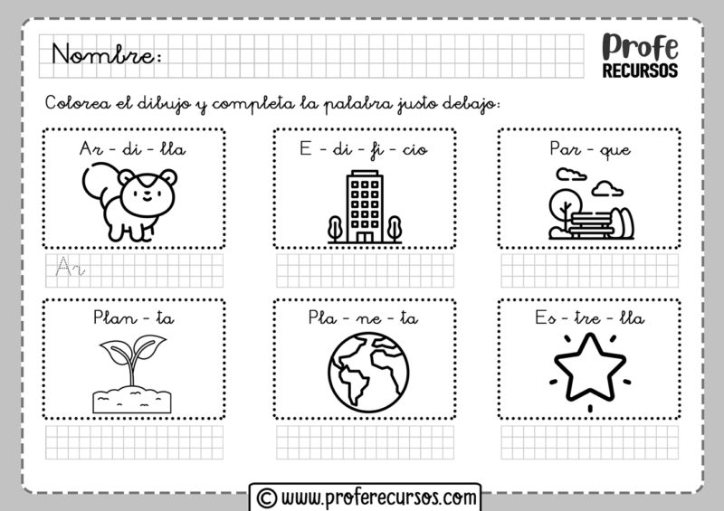 Fichas para trabajar las SÍLABAS | Actividades para Primaria