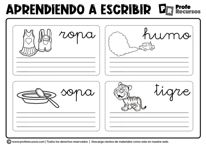 Fichas para APRENDER a ESCRIBIR | Escribir Palabras