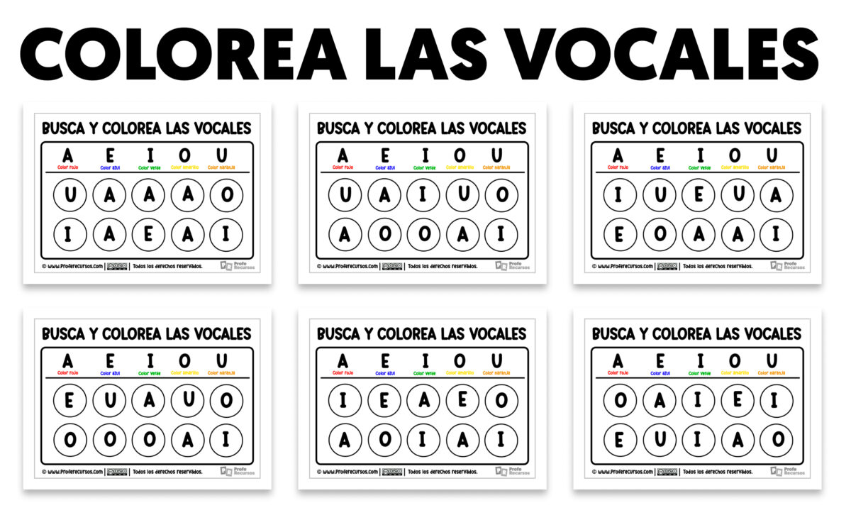 Fichas de las Vocales | Ejercicios para trabajar las vocales
