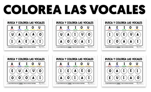 Fichas de las Vocales | Ejercicios para trabajar las vocales