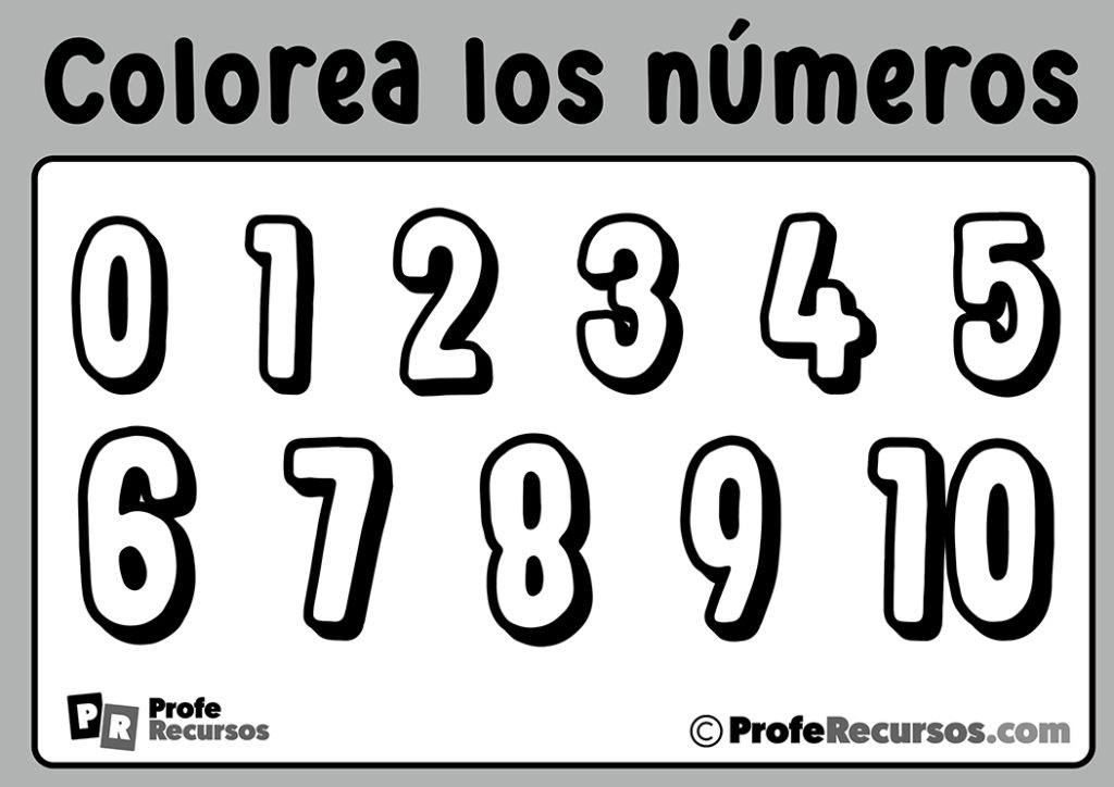 Números para Colorear del 0 al 10 para colorear | Números para Imprimir