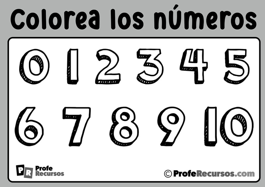 Números para Colorear del 0 al 10 para colorear | Números para Imprimir