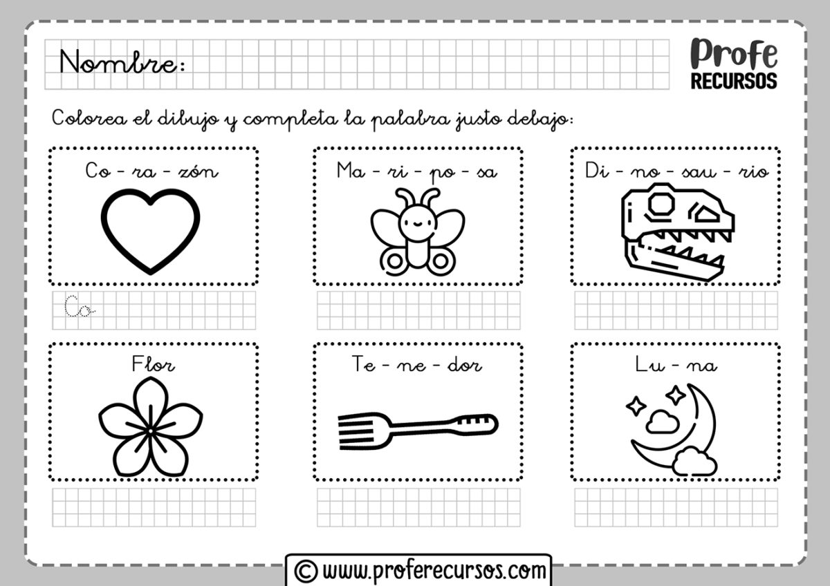 Fichas para trabajar las SÍLABAS | Actividades para Primaria