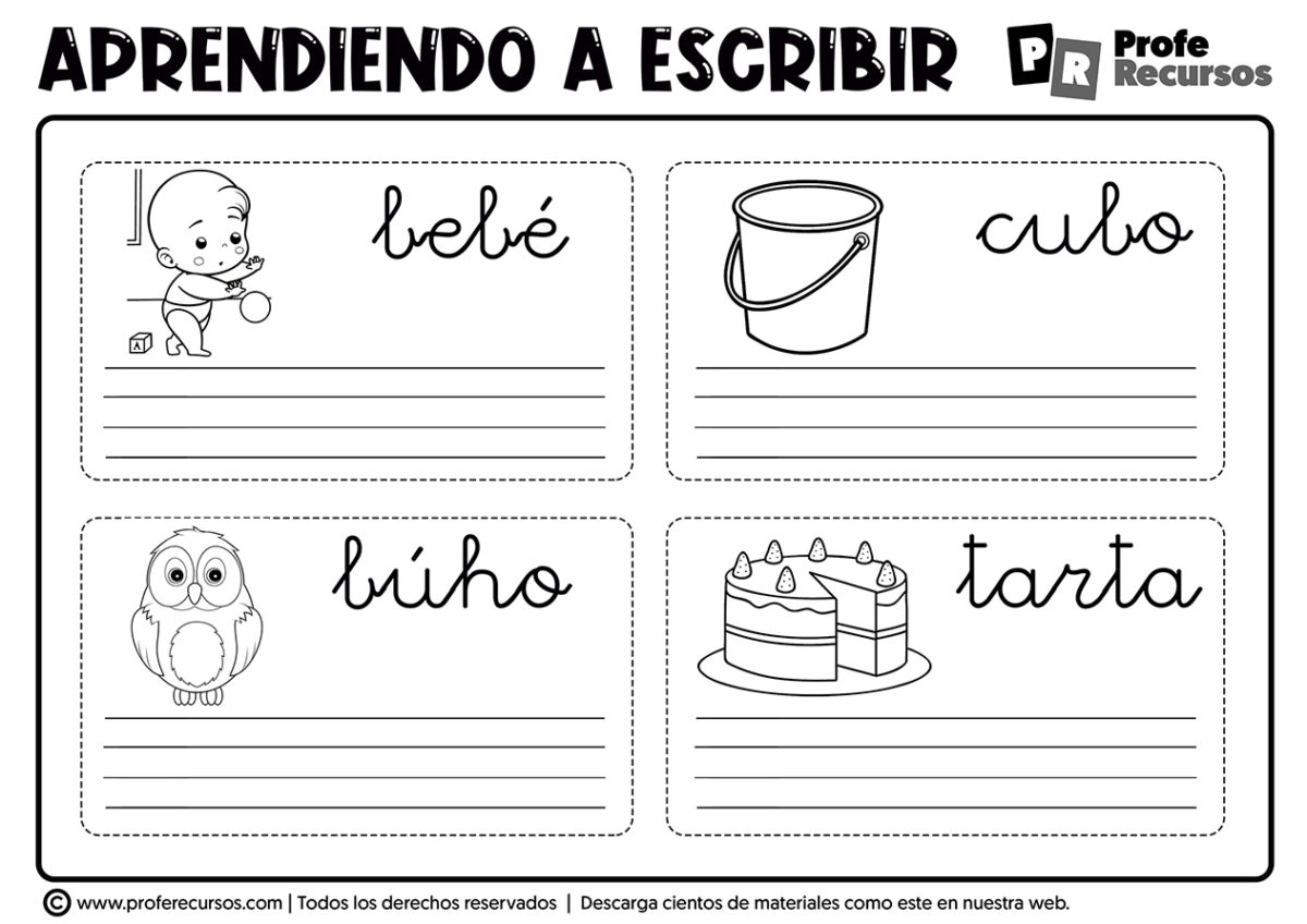 Fichas para APRENDER a ESCRIBIR | Escribir Palabras