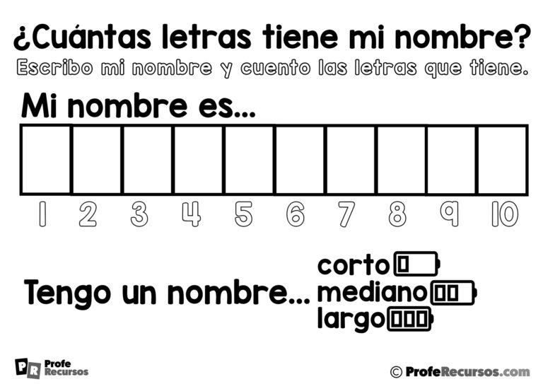 Fichas para aprender y practicar el nombre propio