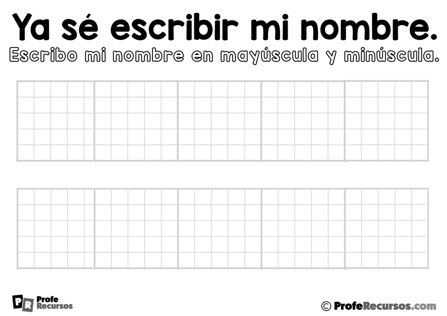 Fichas para aprender y practicar el nombre propio