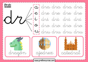 Sílabas Trabadas con (Dr) Dra Dre Dri Dro Dru | Palabras con Dr