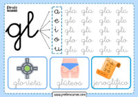 SÍLABAS TRABADAS (GL) Gla Gle Gli Glo Glu | Palabras Trabadas Gl