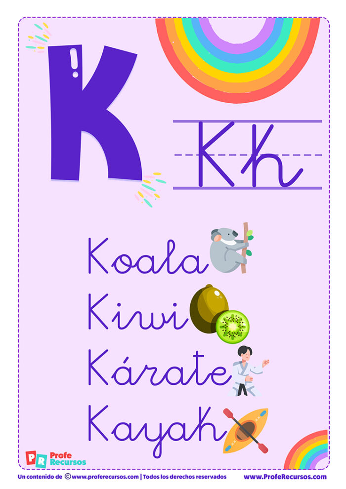 La letra k para imprimir