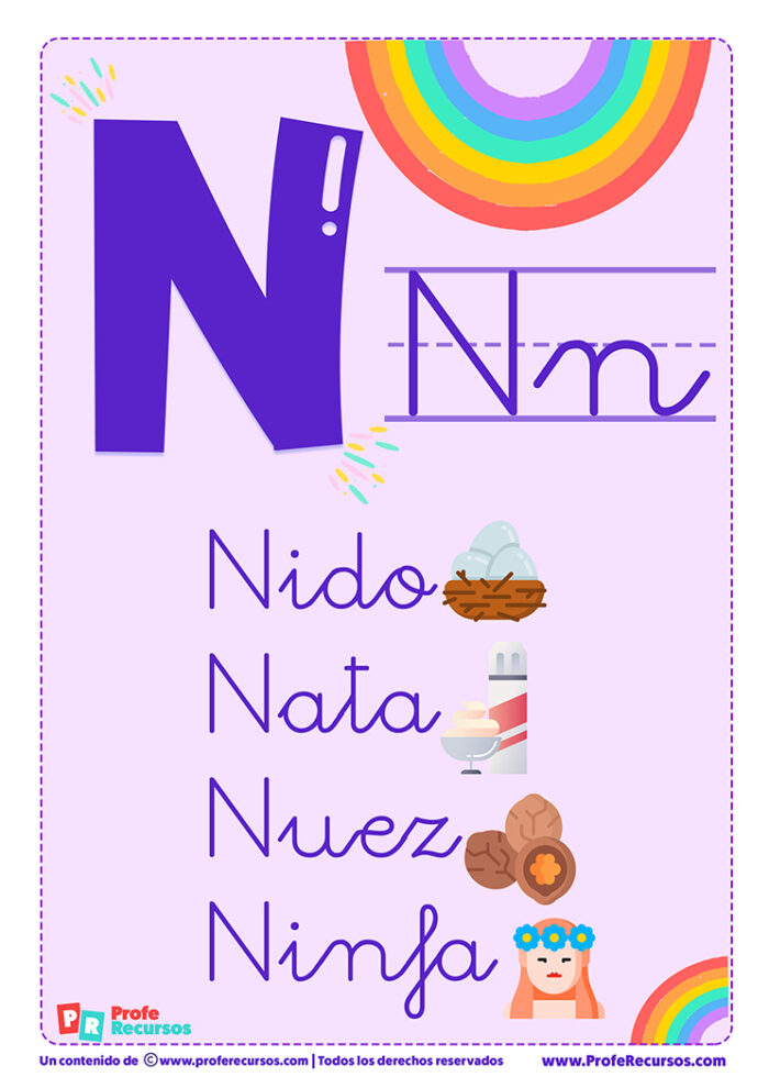 La letra n para imprimir