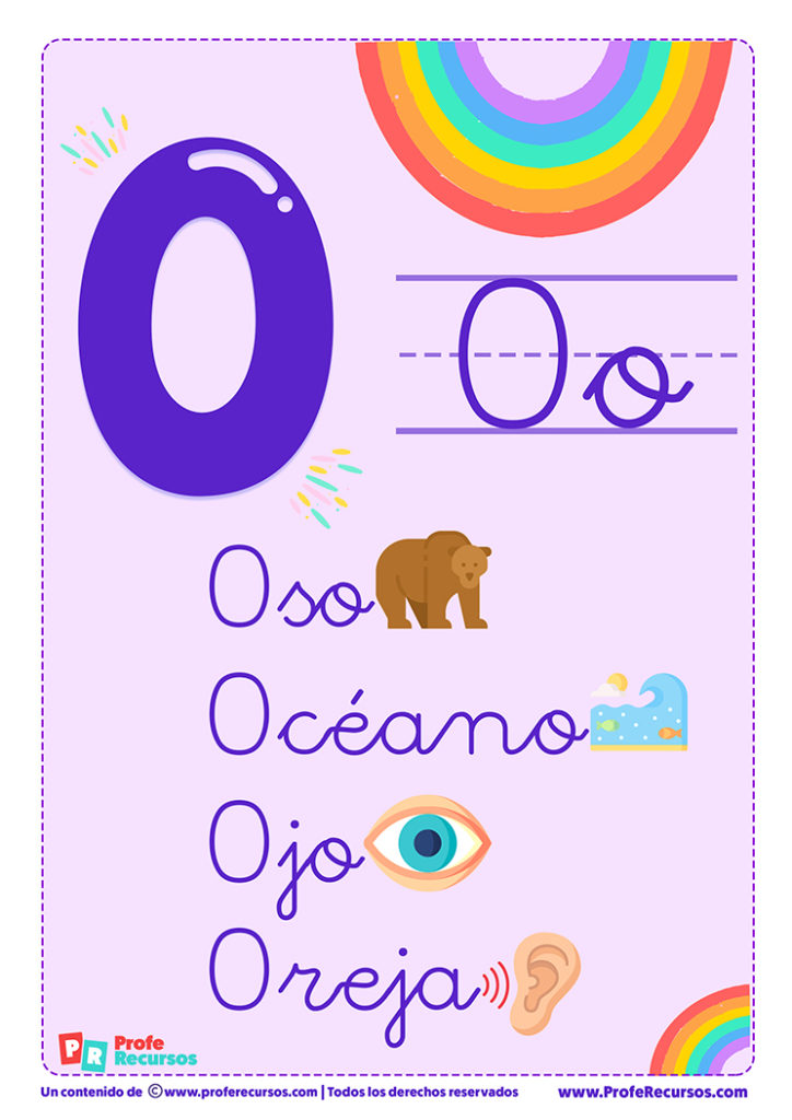 La letra o para imprimir