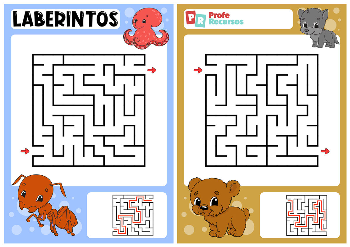 Laberintos Fáciles Para Niños | De 3 a 5 años | Imprimibles