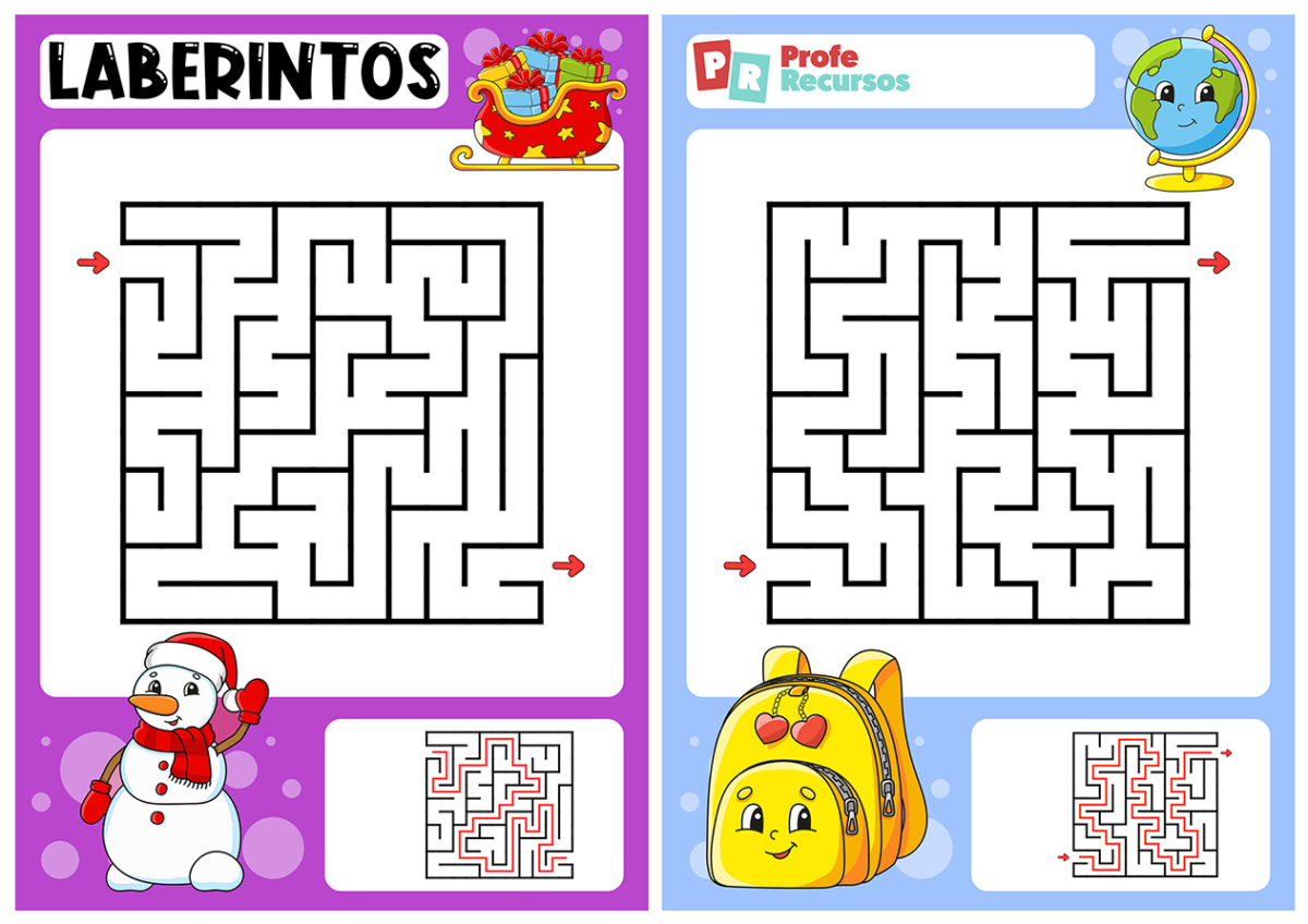Laberintos Fáciles Para Niños | De 3 a 5 años | Imprimibles