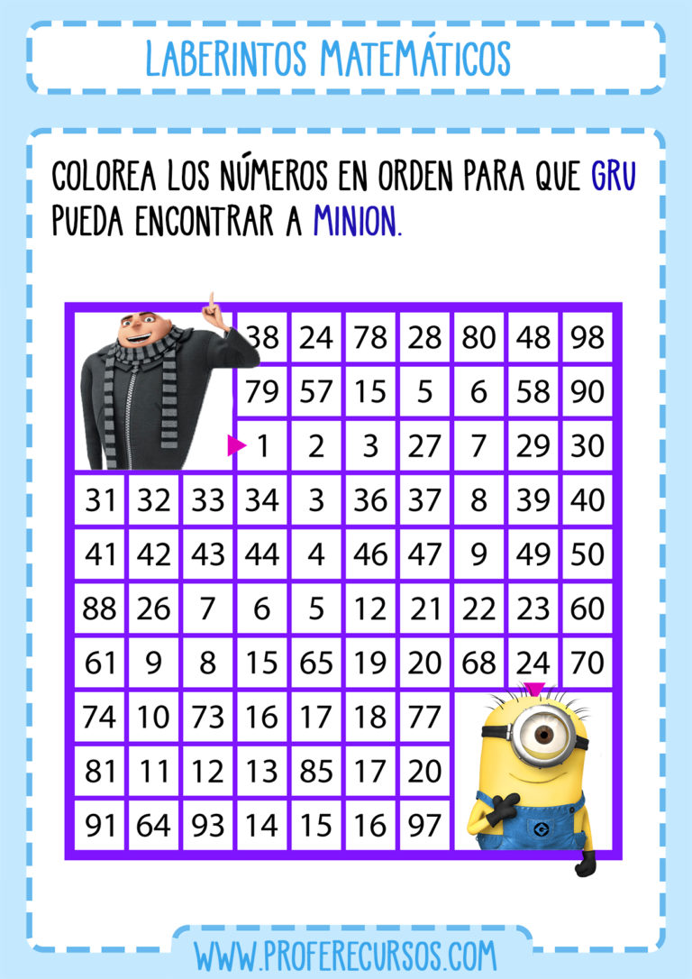 Laberintos Matemáticos Para Niños (Series de Números)