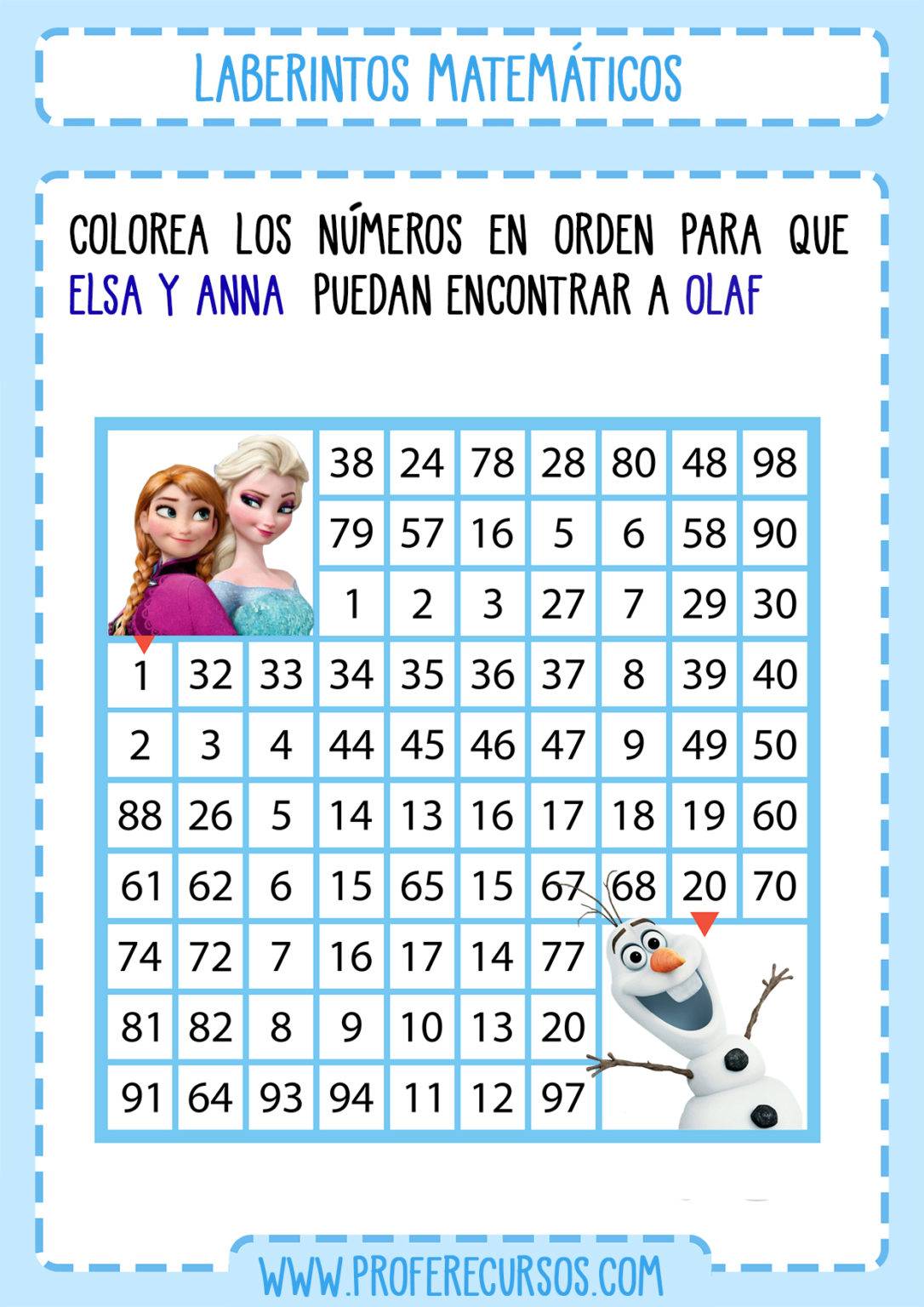 Laberintos Matemáticos Para Niños (Series de Números)