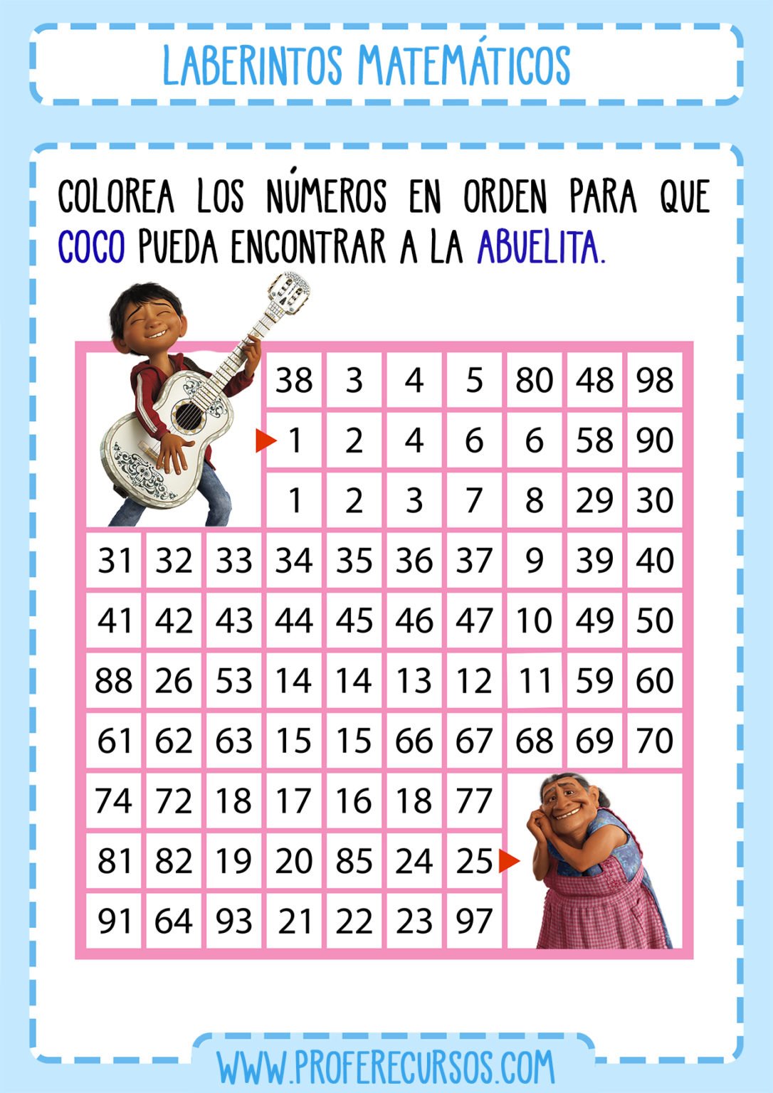 Laberintos Matemáticos Para Niños (Series de Números)