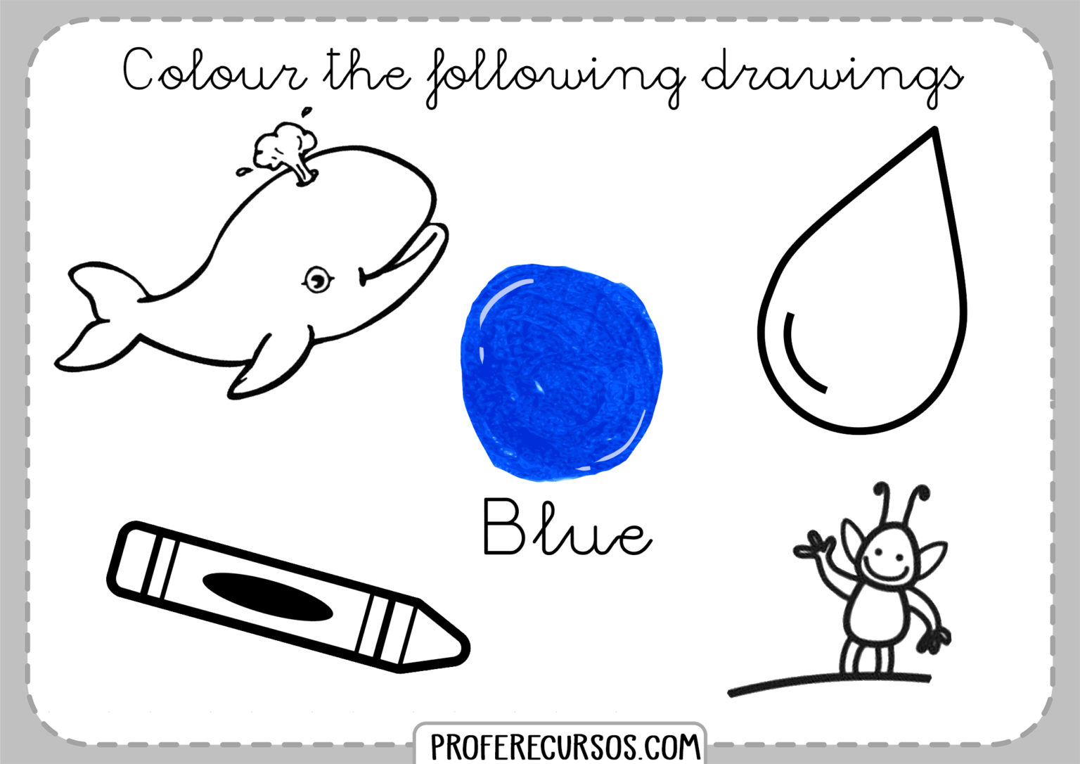 Learning Colors Worksheet Blue