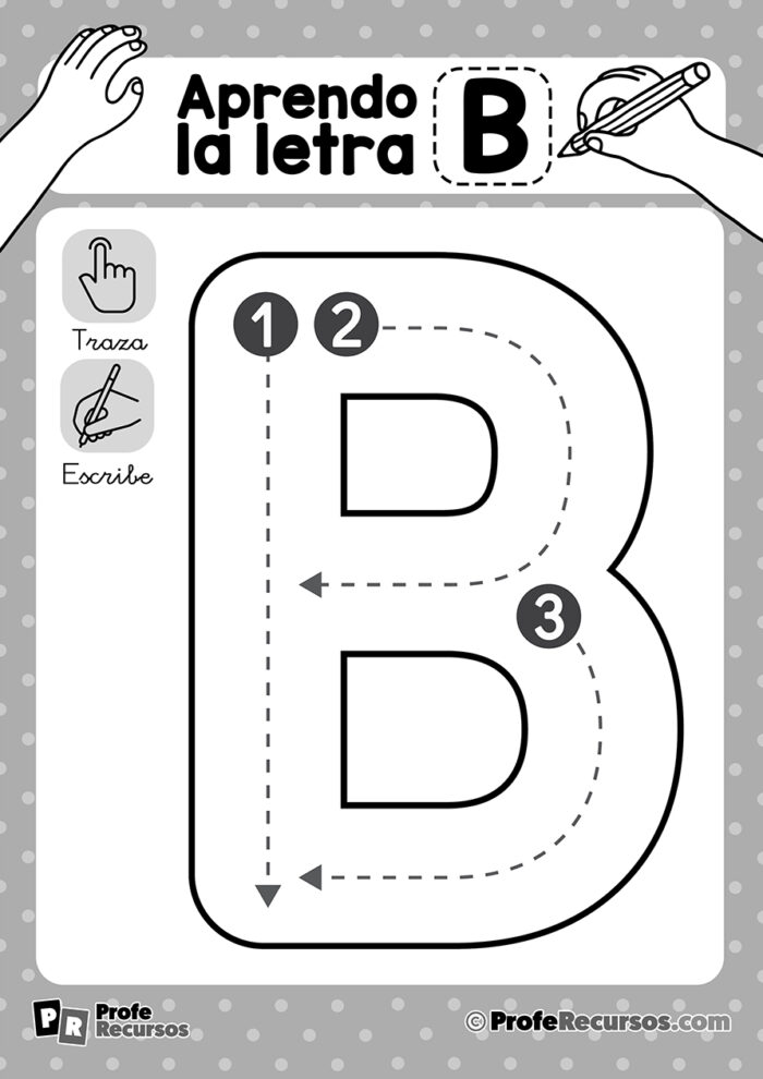 Letra B para Trazar y Colorear