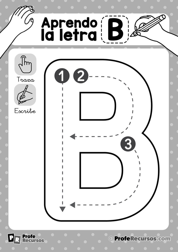 Letra B para Trazar y Colorear