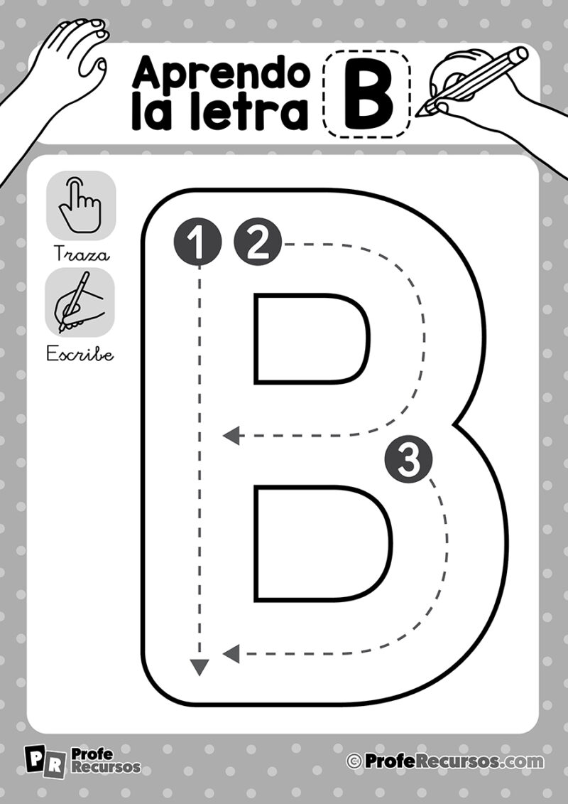 Letra B para Trazar y Colorear
