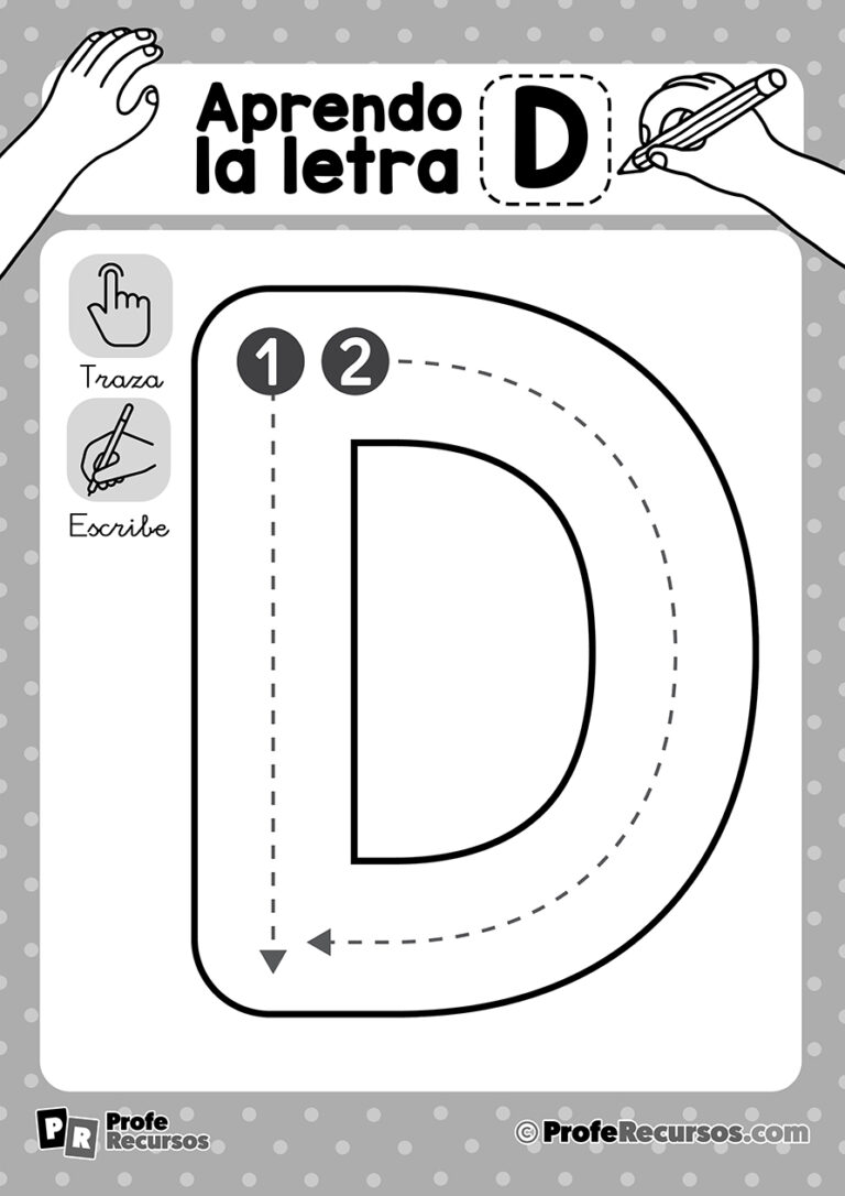 Letra D para Trazar y Colorear