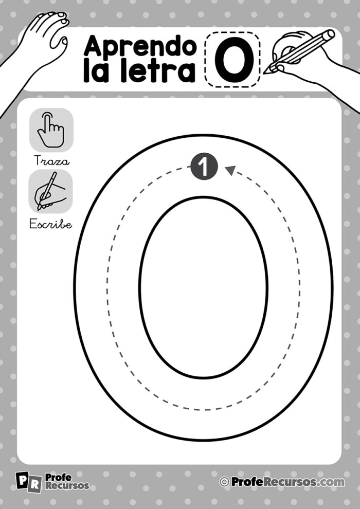 Letra O para Trazar y Colorear
