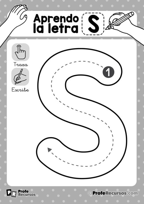Letra S para Trazar y Colorear