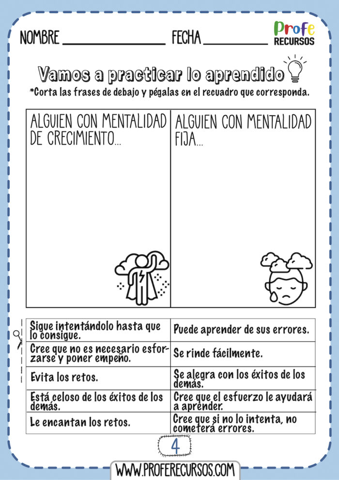 Recurso educativo para trabajar mindset con niños