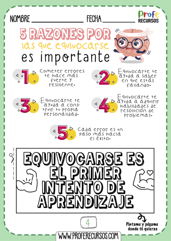 Fichas para trabajar la mentalidad de crecimiento con niños